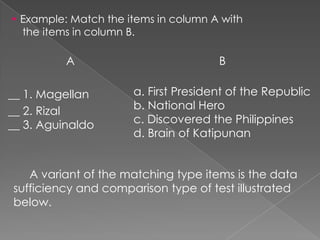 Matching type and supply type items | PPTX