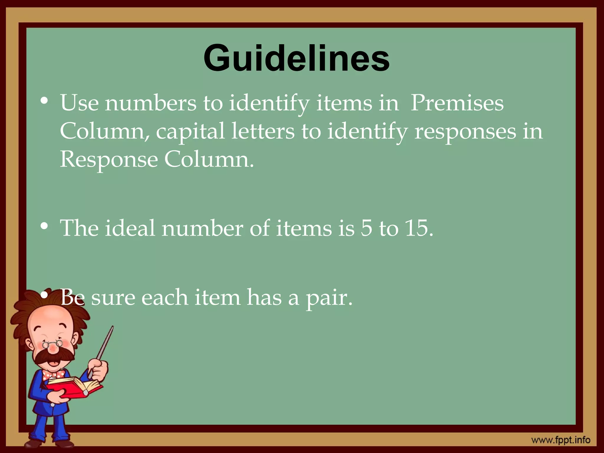 Matching type of evaluation | PPT