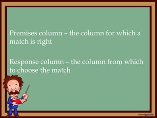 Matching type of evaluation | PPT