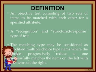 Matching Test