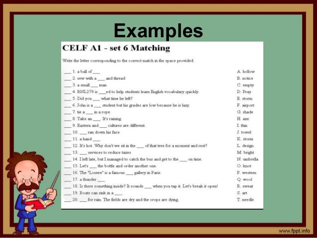 Matching Type Of Evaluation matching-type-of-evaluation