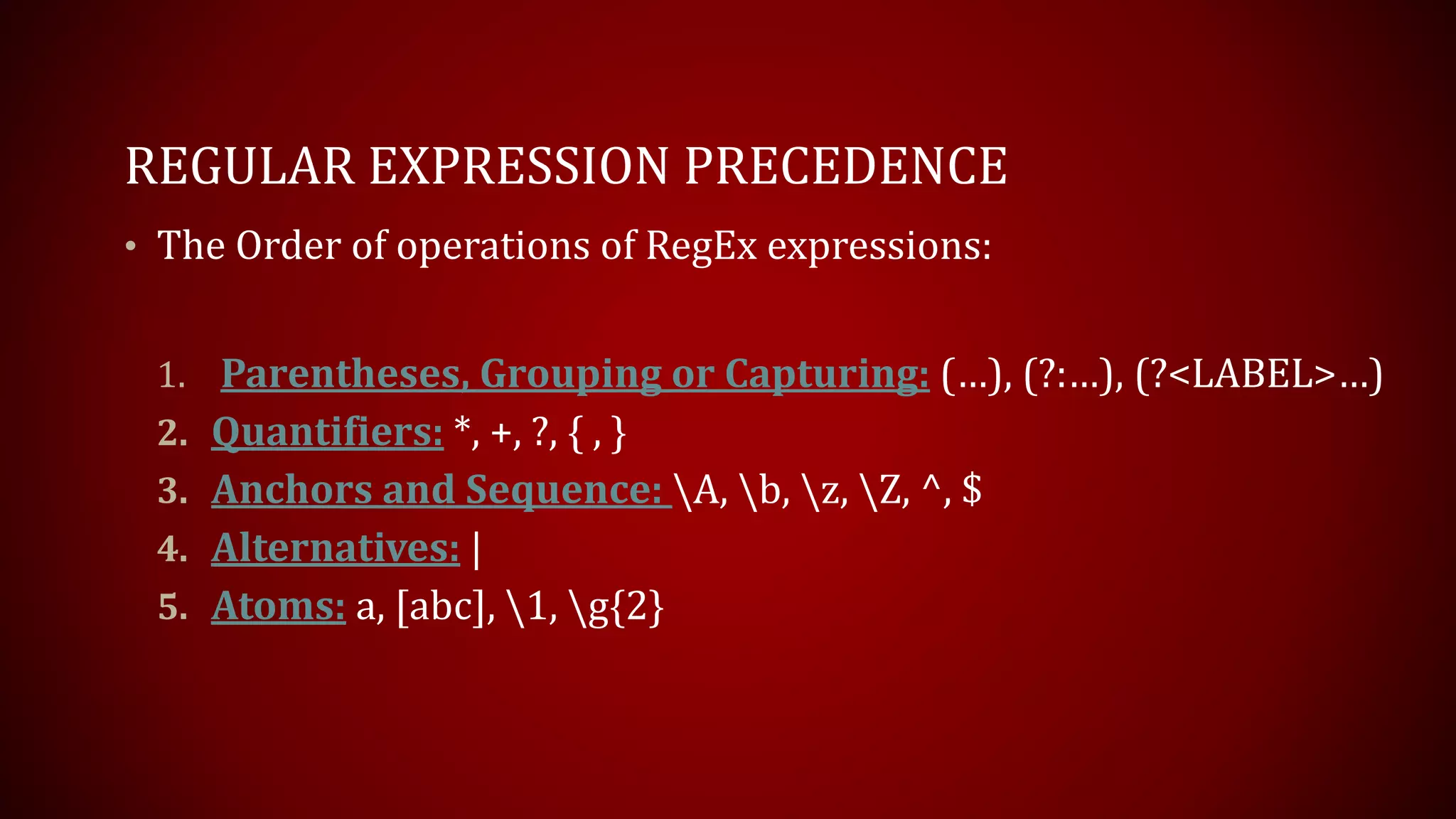Matching with Regular Expressions | PPT