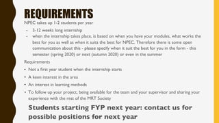 UCC MRT - Research Matchmaking: NPEC | PPT