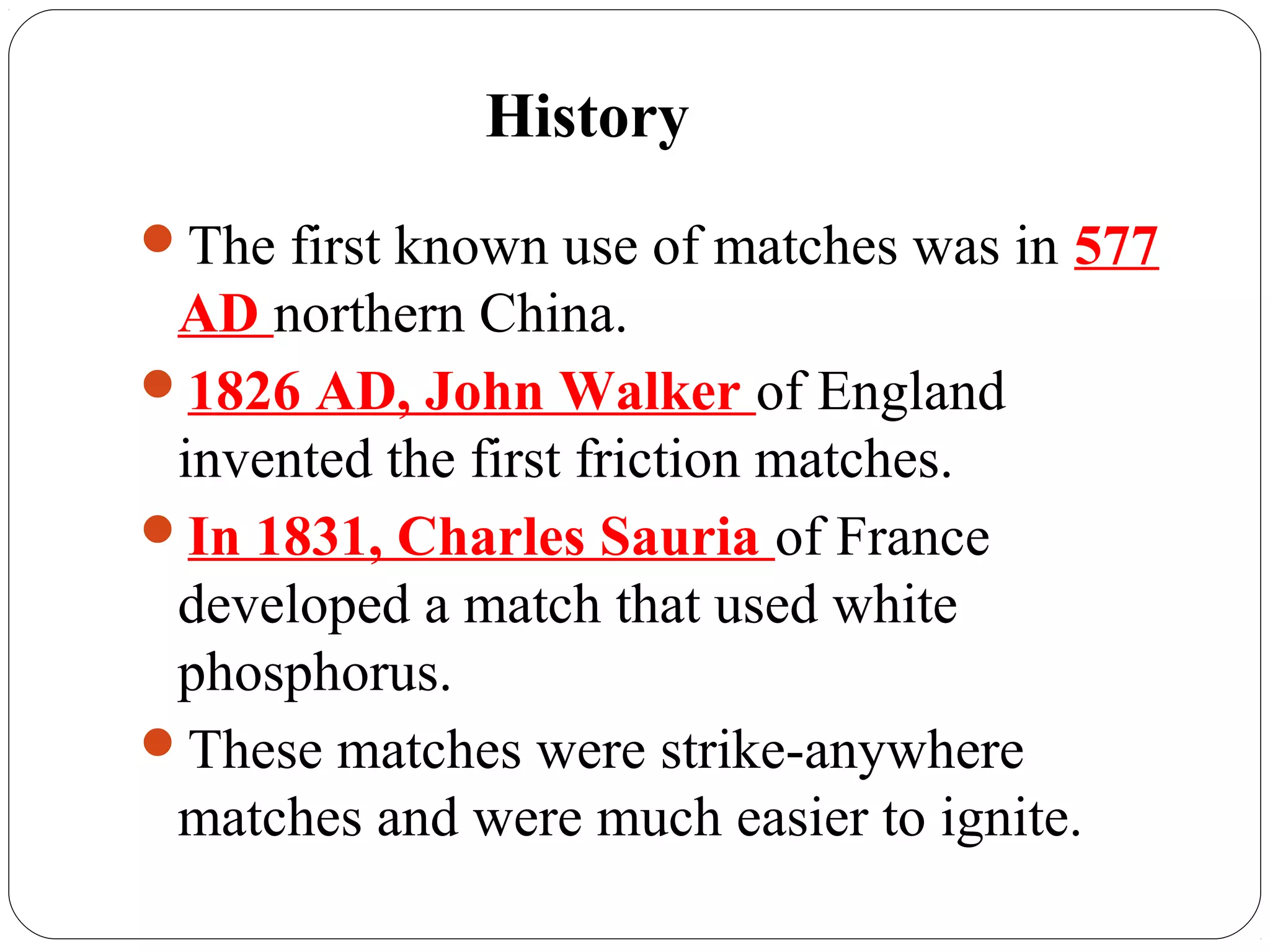 Match manufacture - alex | PPT