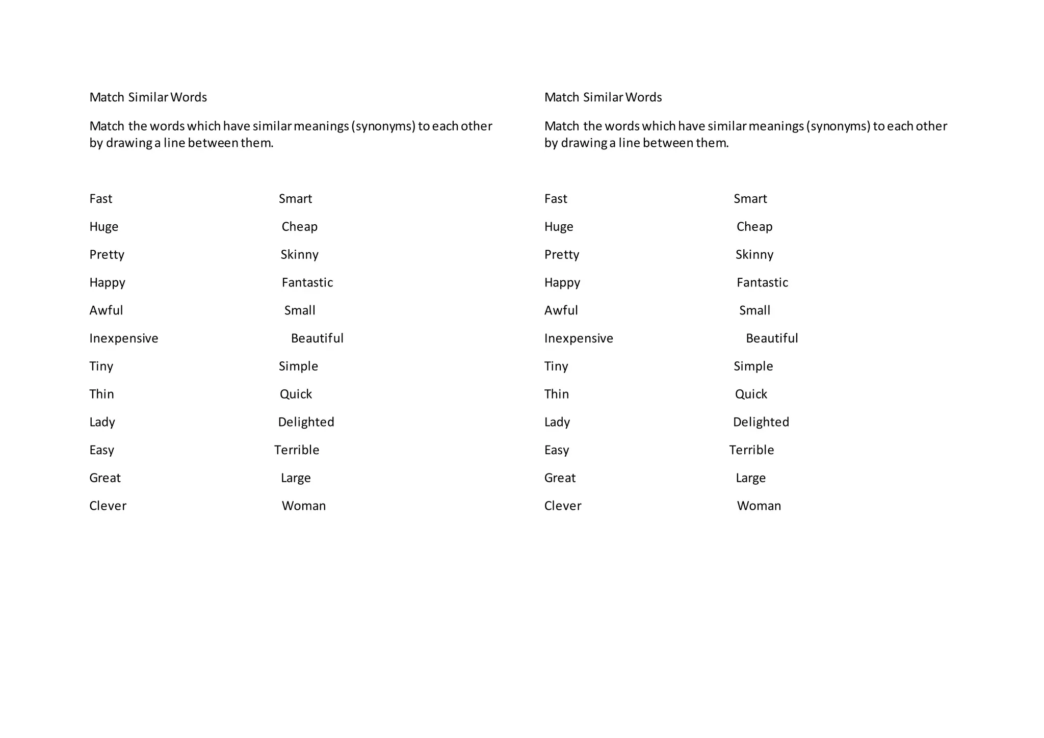 Match similar words | DOCX