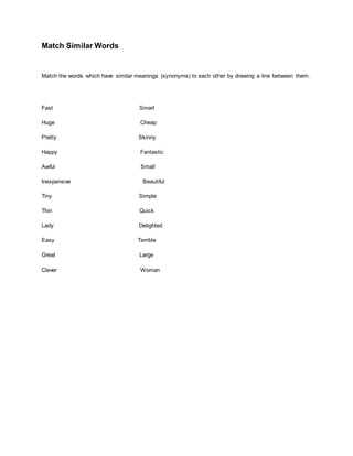 Match similar words | DOCX