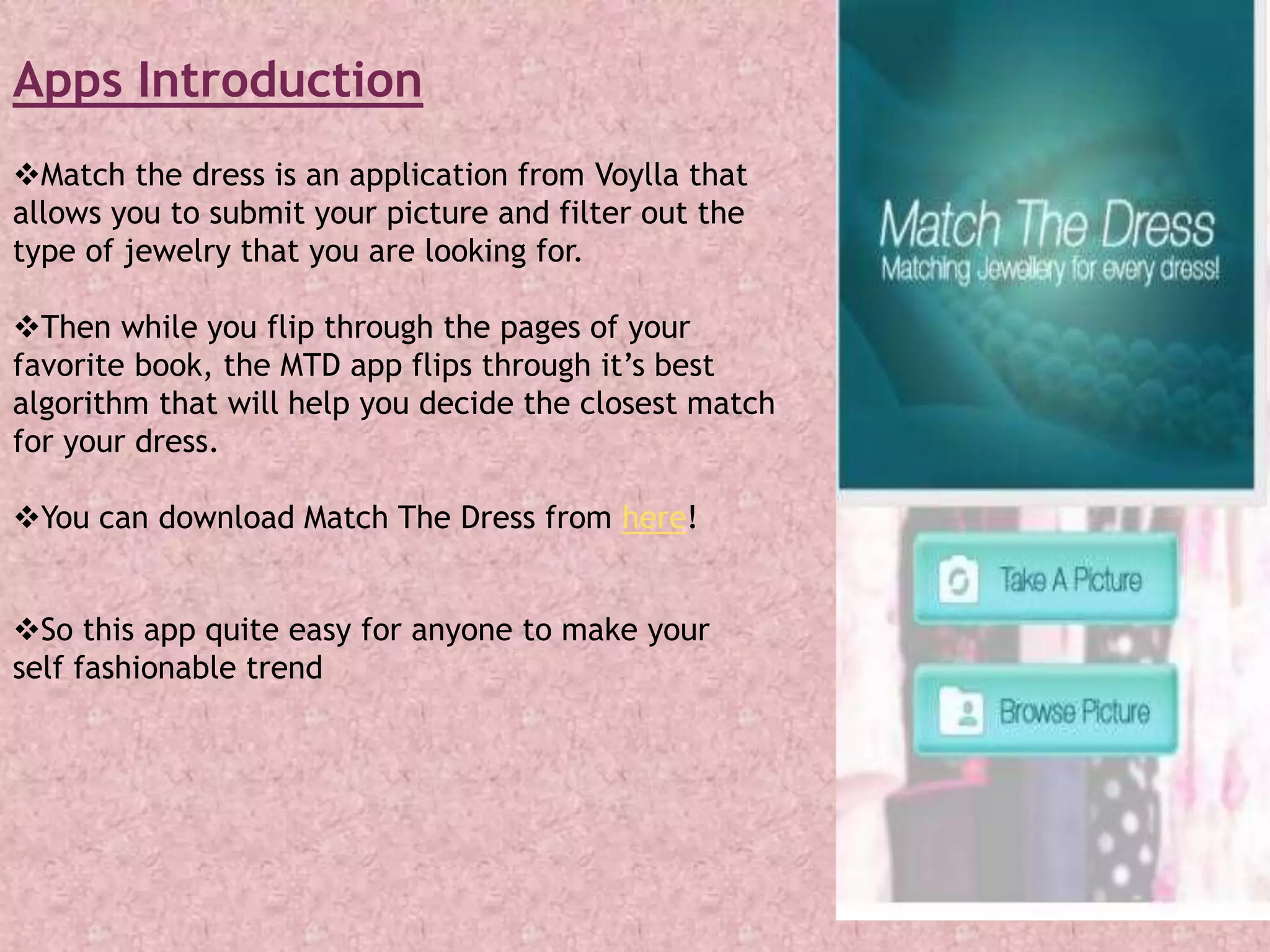 Match the dress android apps | PPTX | Business | Business and Finance
