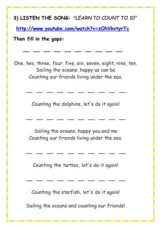 Numbers activities | DOCX