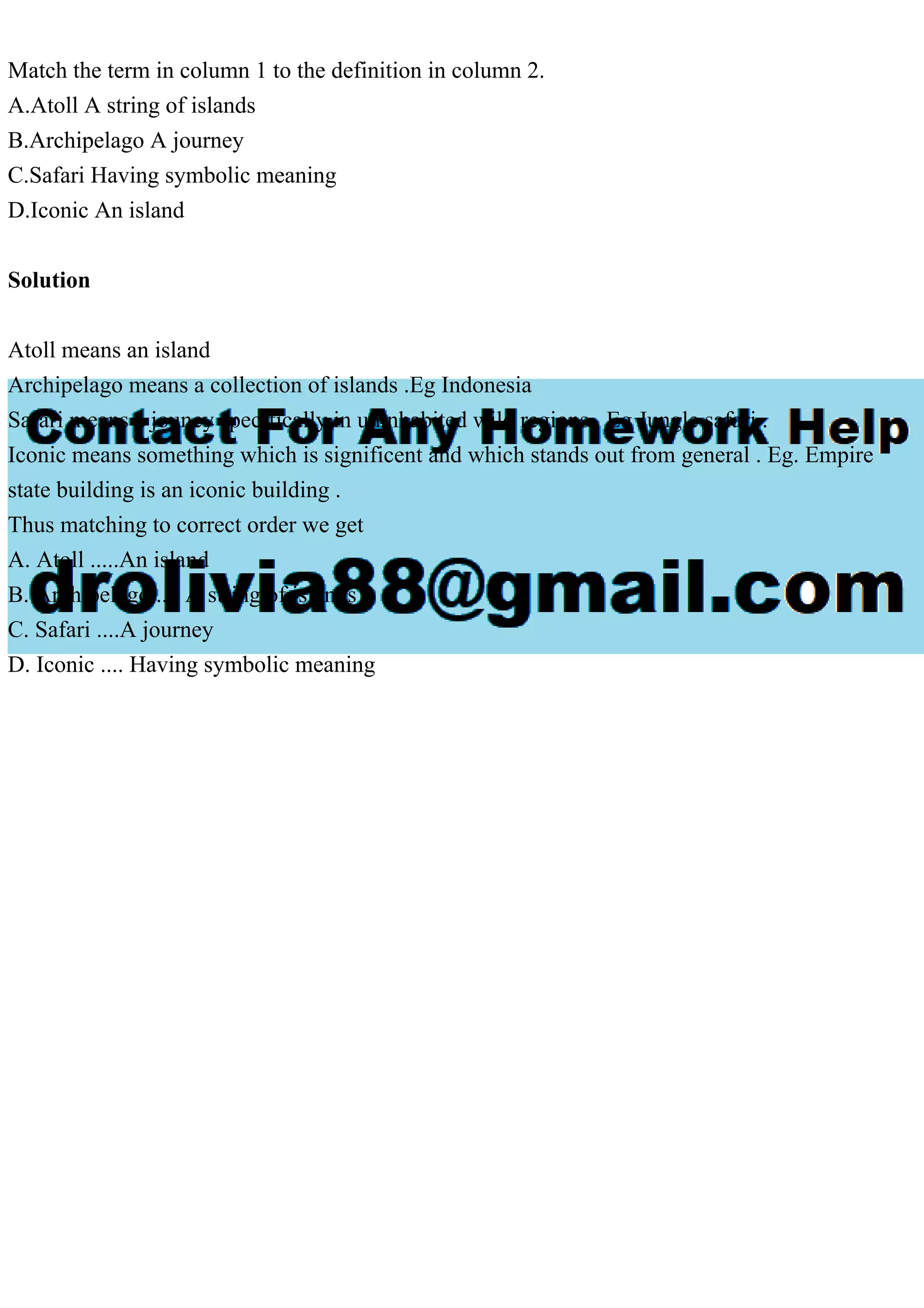 Match the term in column 1 to the definition in column 2.A.Atoll A.pdf