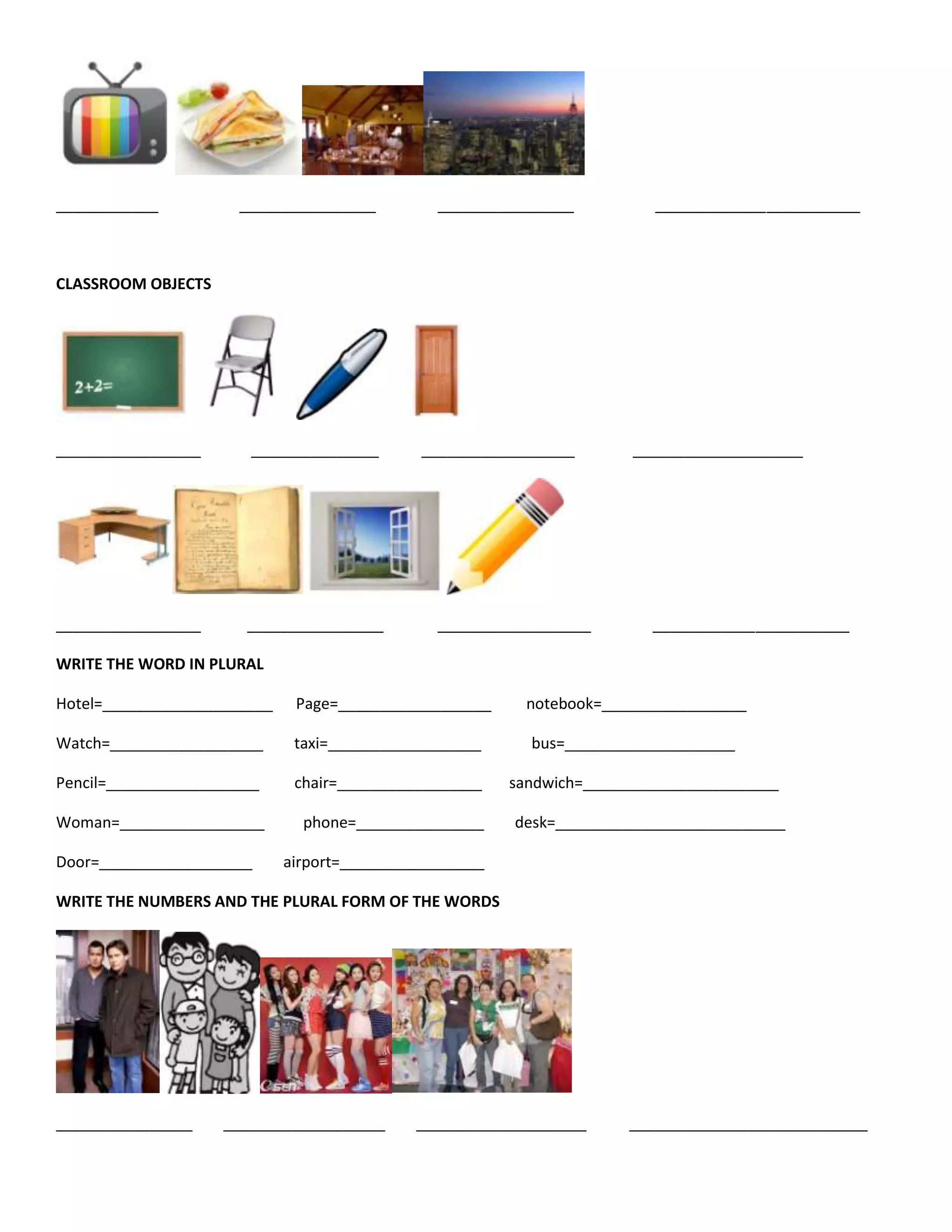 Match the words with pictures | DOCX