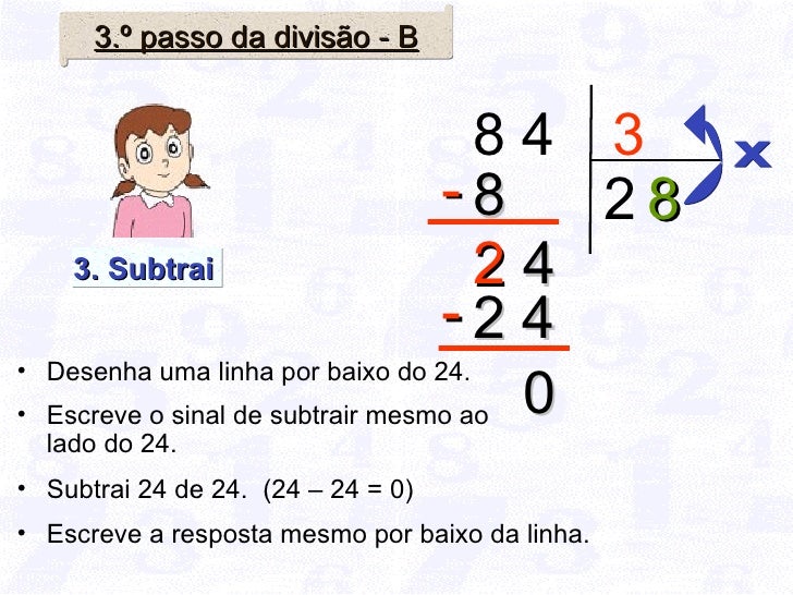 Matemática Divisao 84 por 3