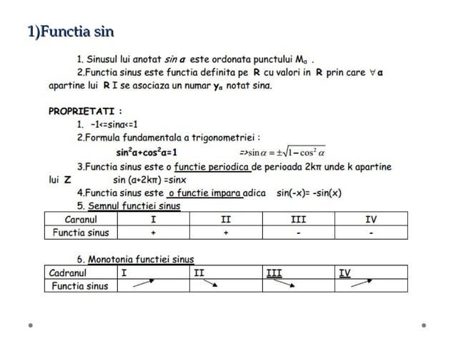 Functii trigonometrice simple | PPT