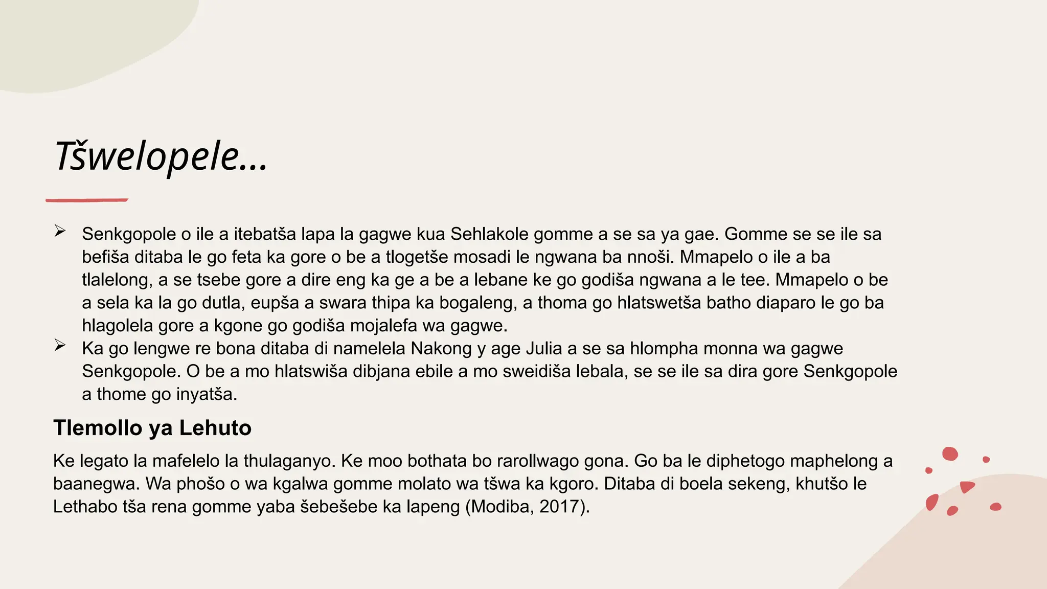 Matebele a ga moletlane AFT 121 Presentations | PPTX