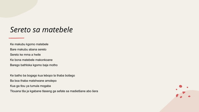 Matebele a ga moletlane AFT 121 Presentations | PPTX