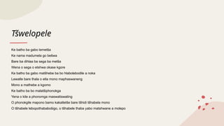 Matebele a ga moletlane AFT 121 Presentations | PPTX