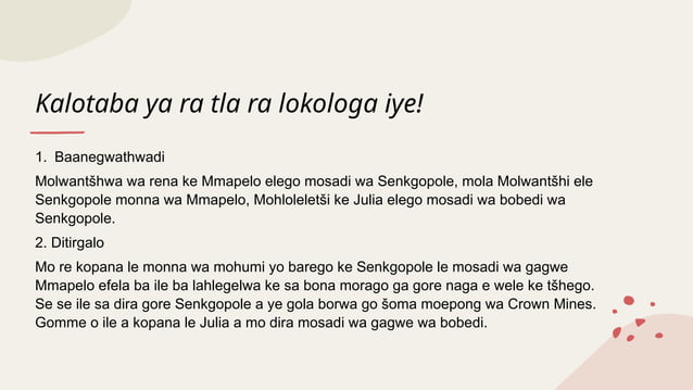 Matebele a ga moletlane AFT 121 Presentations | PPTX