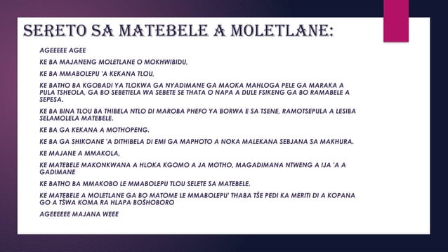 SEHLOPHA SA MATEBELE A MOLETLANE_AFT 121. | PPTX