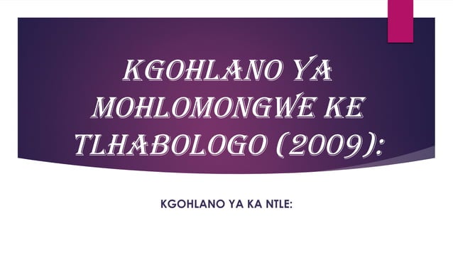 SEHLOPHA SA MATEBELE A MOLETLANE_AFT 121. | PPTX