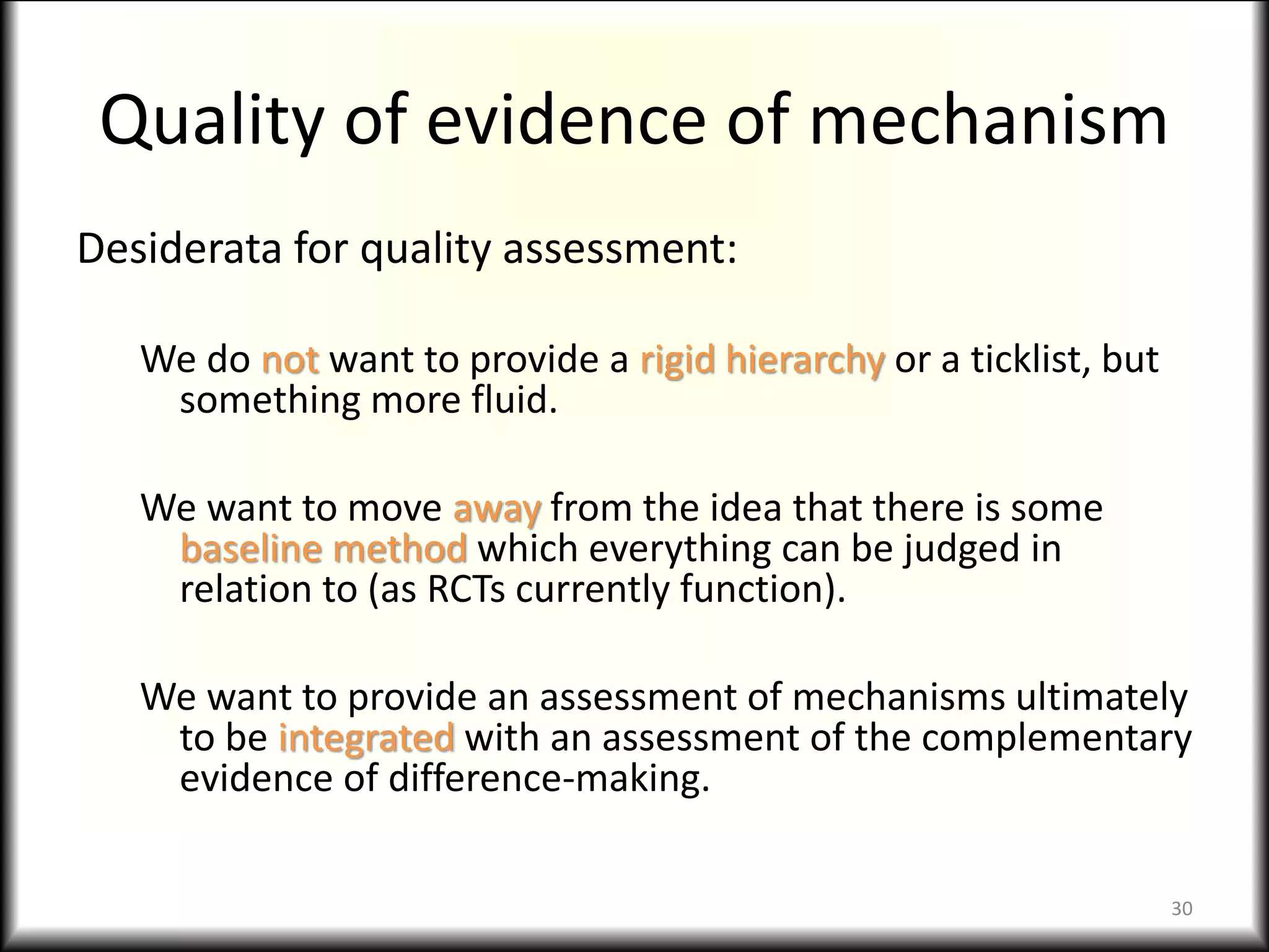 Mechanisms and the evidence hierarchy | PPTX