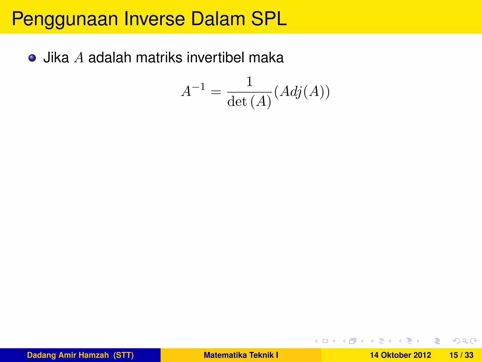 Matematika Teknik 1: Matriks | PDF