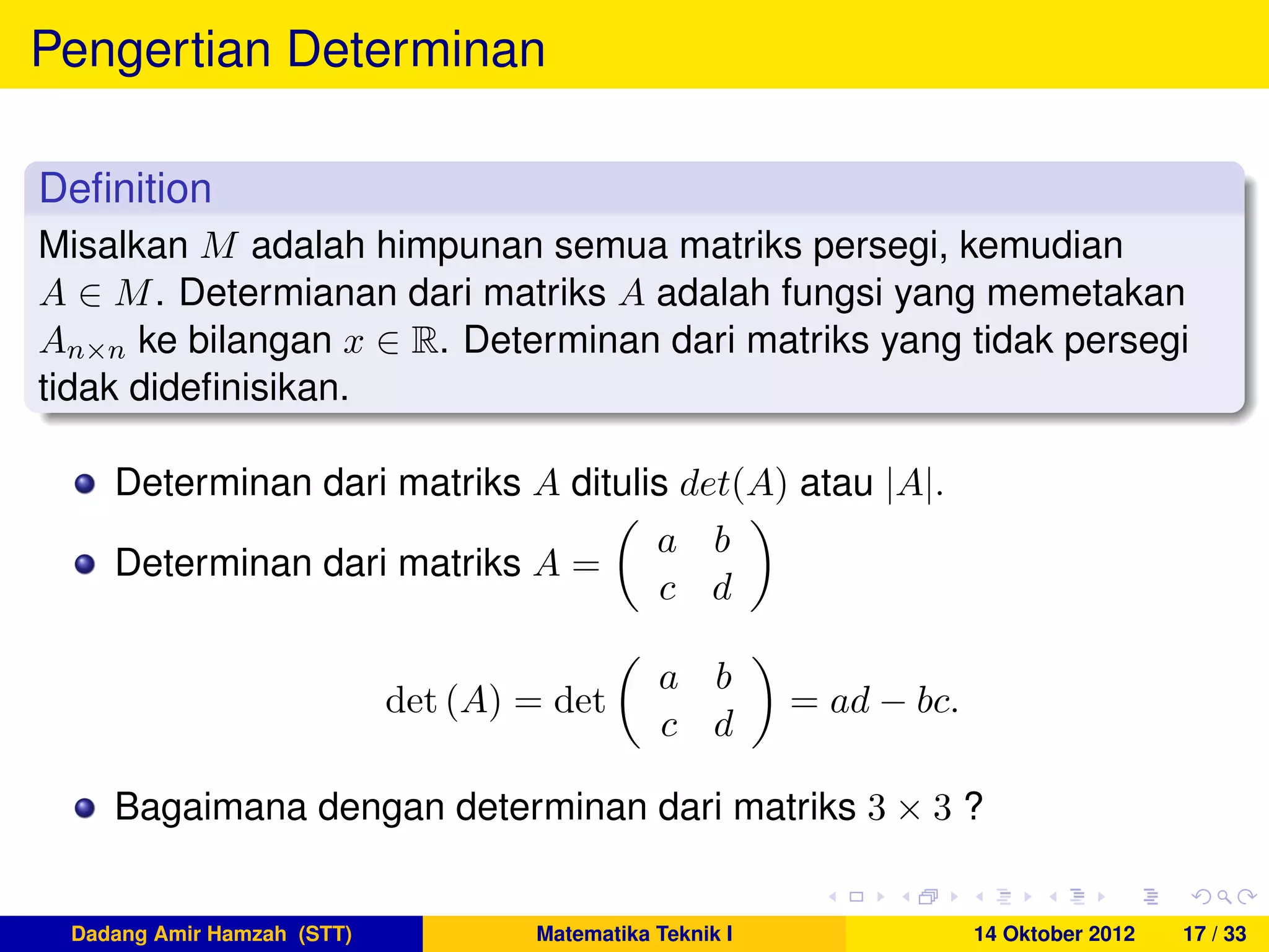 Matematika Teknik 1: Matriks | PDF