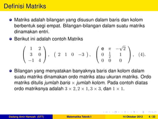 Matematika Teknik 1: Matriks | PDF