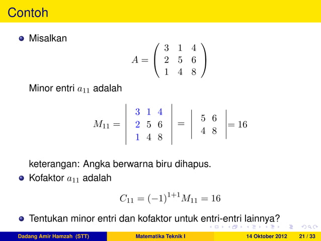 Matematika Teknik 1: Matriks | PPT