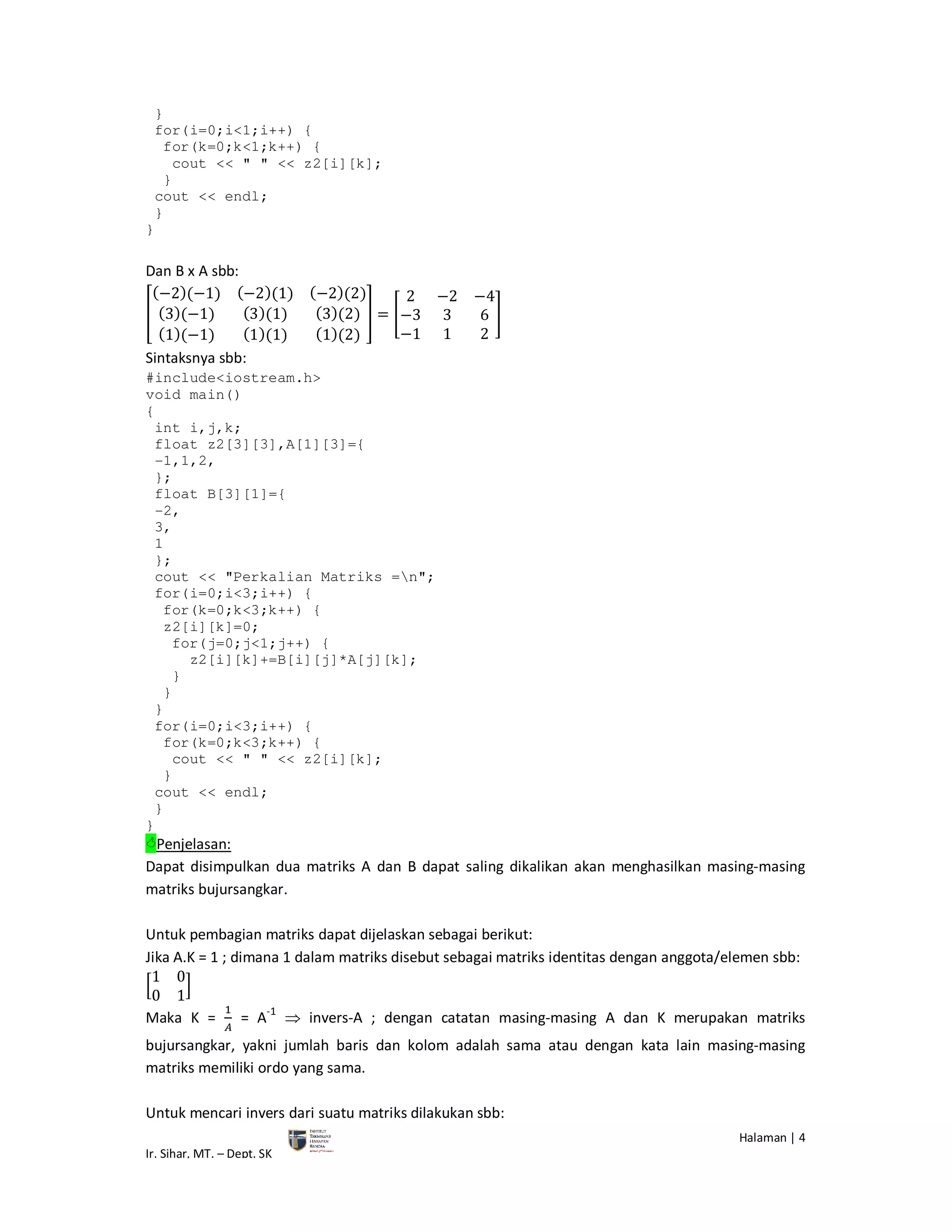 Konsep dan Terapan Matriks | PDF