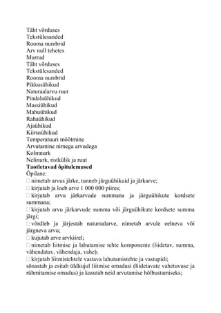 Matemaatika ainevaldkond põhikooliosas | PDF