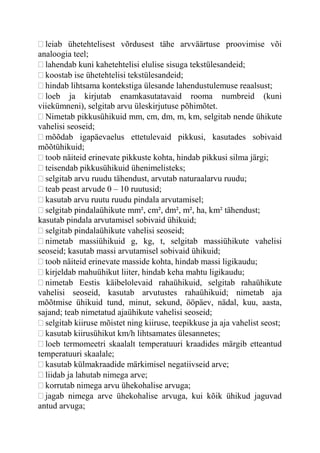 Matemaatika ainevaldkond põhikooliosas | PDF