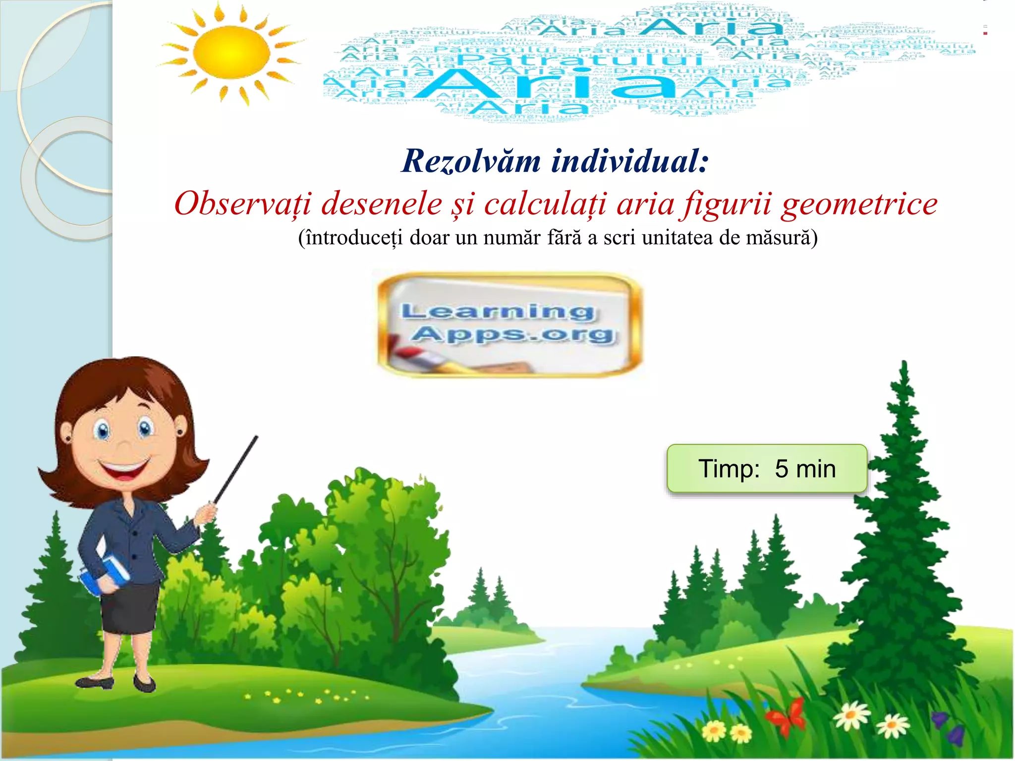 Matematica cl.5 aria_patratului_aria dreptunghiului. | PPTX