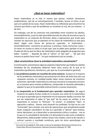 Matematica en la escuela y la comunidad | PDF