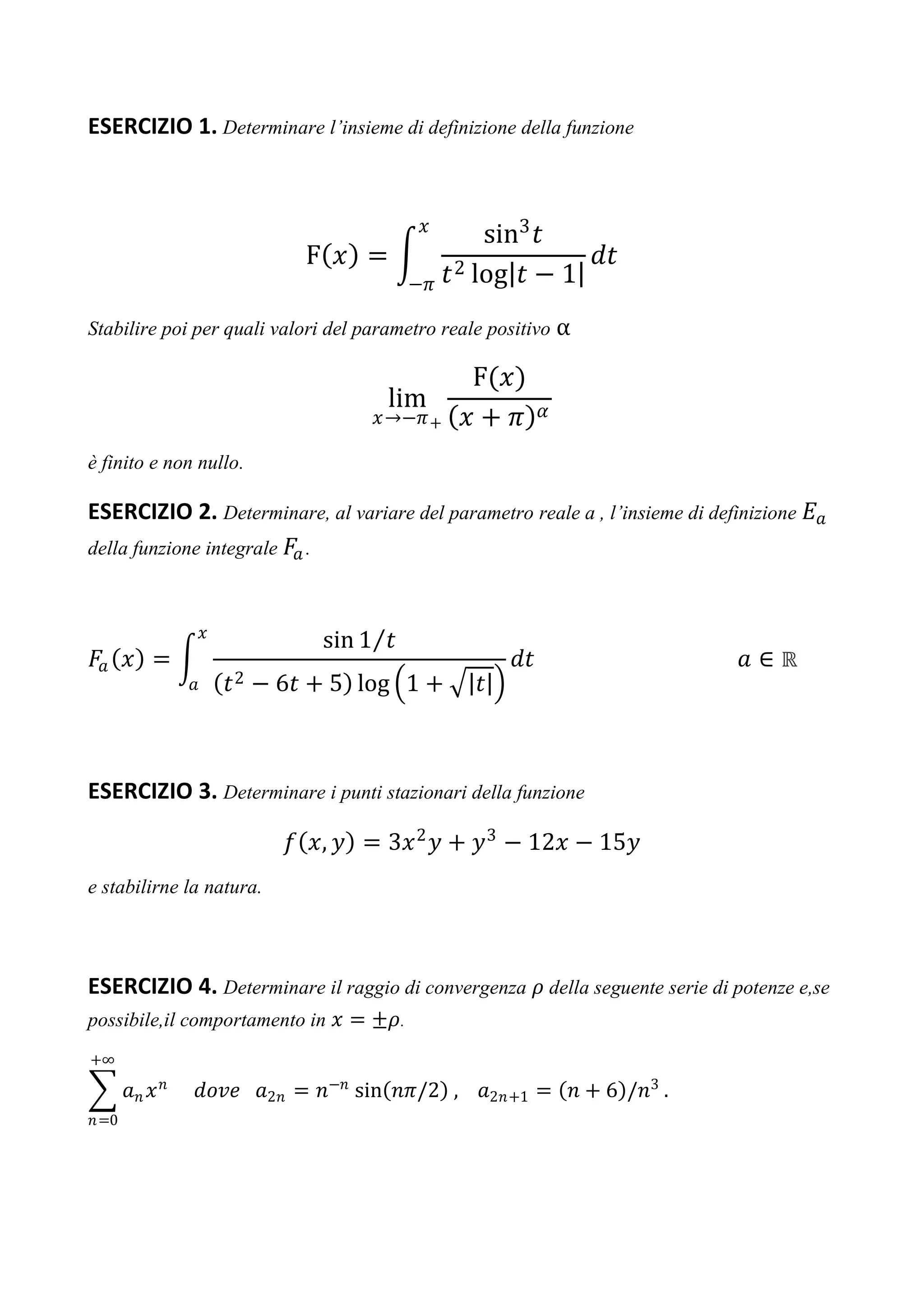 Matematica esercizi | PDF