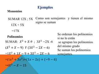 Matemática expresiones algebraicas | PPT