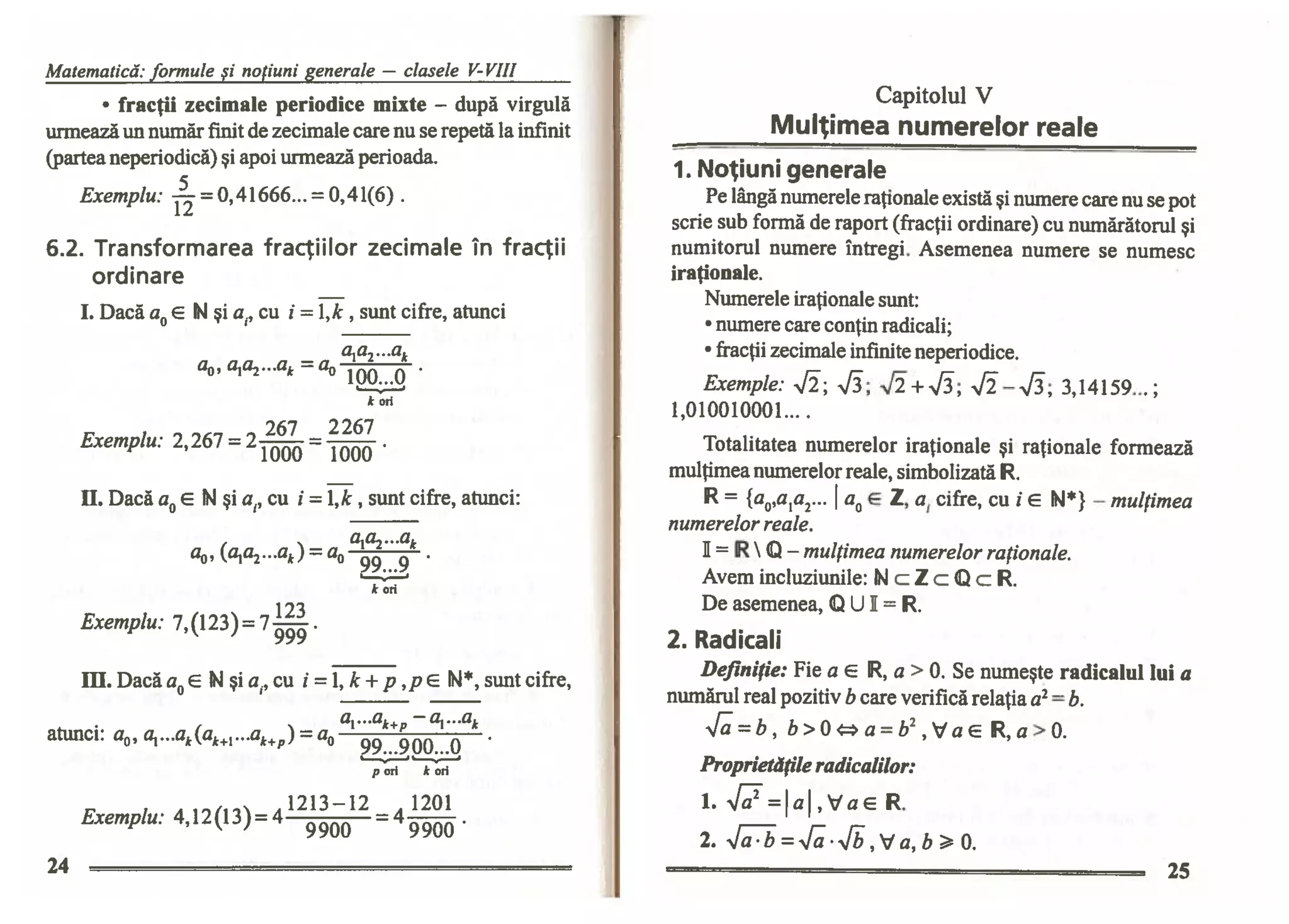 Matematica gimnaziu notiuni generale | PDF