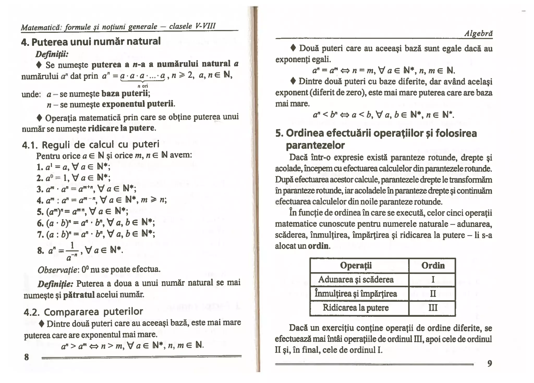 Matematica gimnaziu notiuni generale | PDF