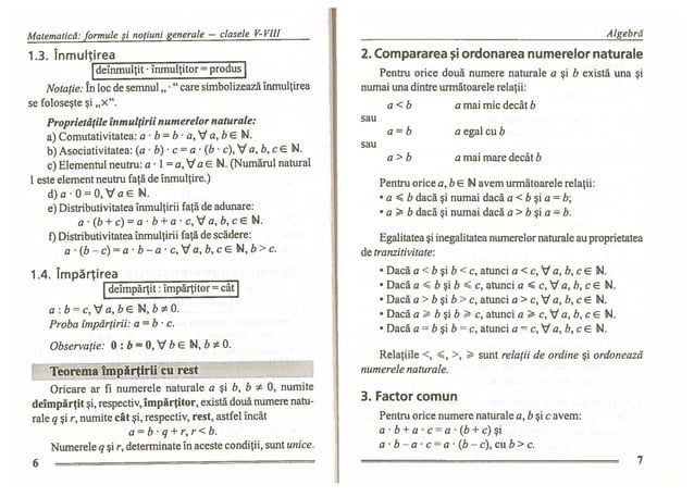 Matematica gimnaziu notiuni generale | PDF