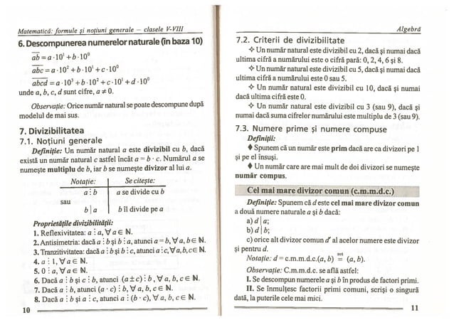 Matematica gimnaziu notiuni generale | PDF