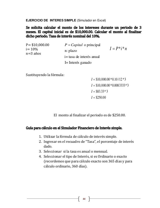 Como Calcular El Interes Simple De Un Prestamo En Excel - creditoriahi