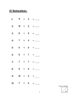 Matematik tahun-1-pdf | PDF