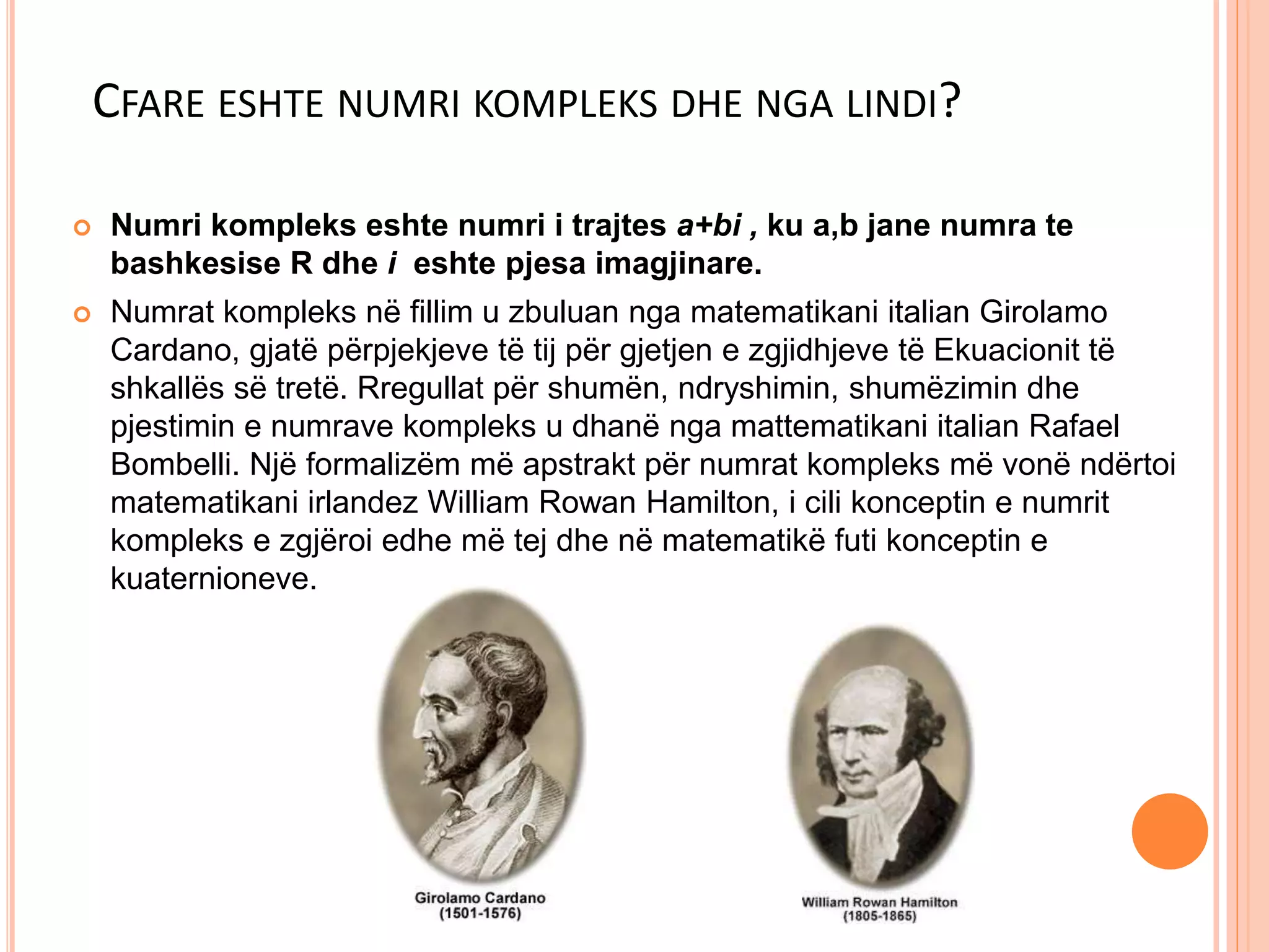 Matematika e avancuar; numri kompleks | PPTX