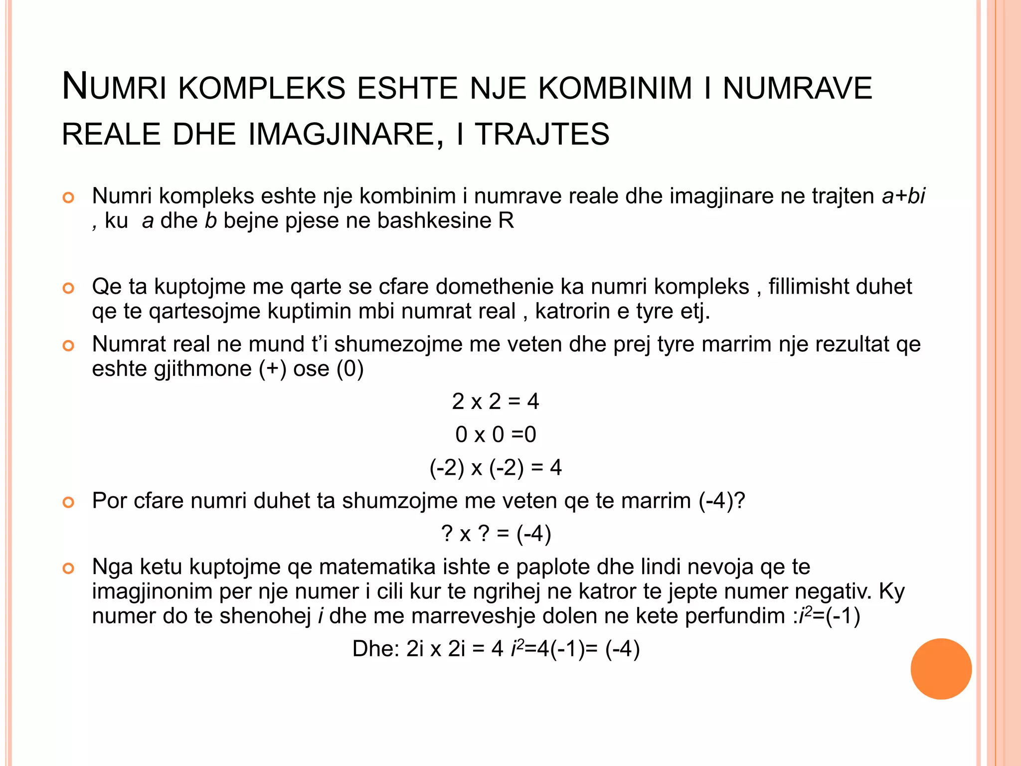 Matematika e avancuar; numri kompleks | PPTX