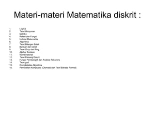 Matematika diskrit | PPT