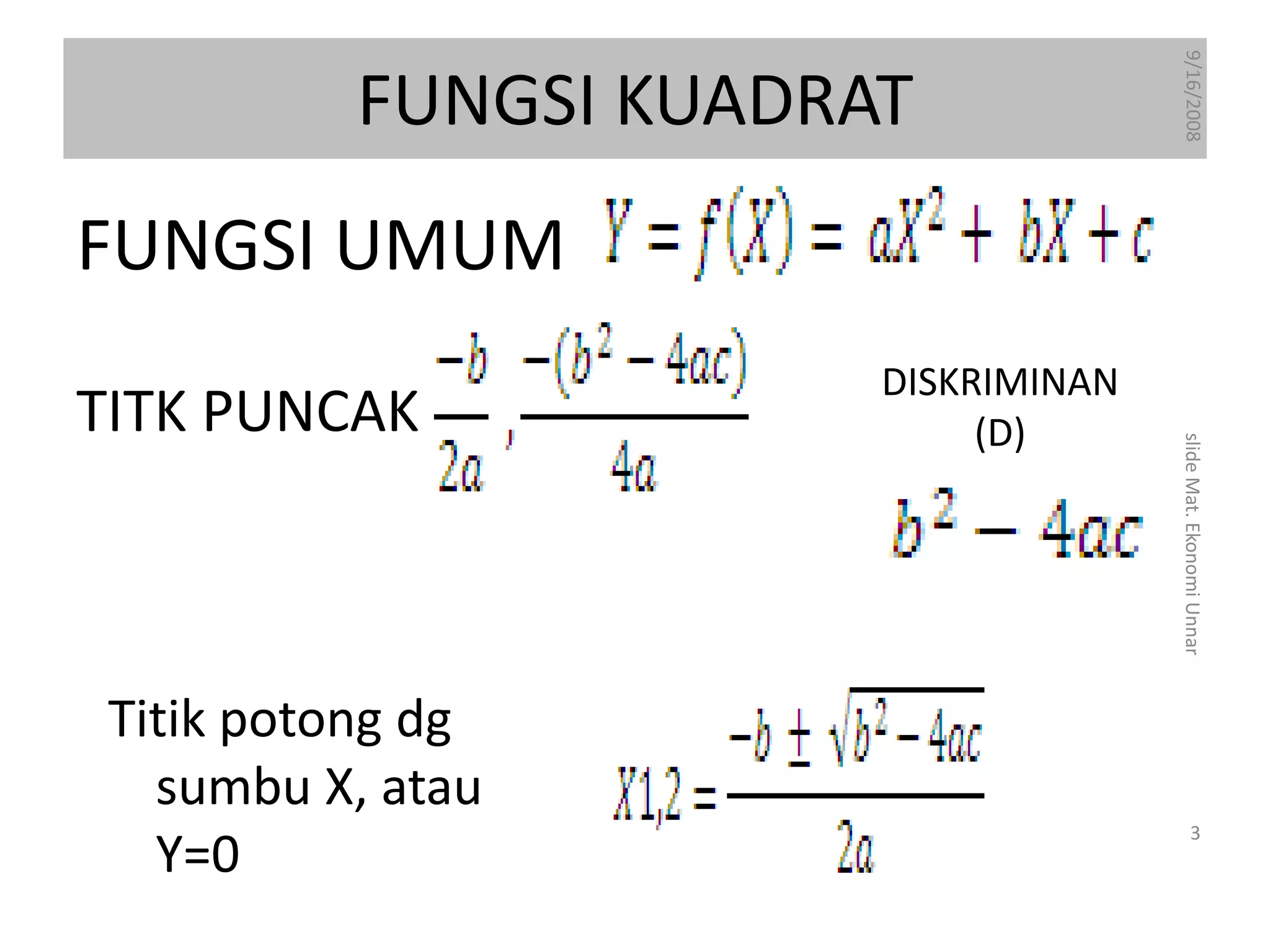Matematika ekonomi-3-fungsi-non-linier | PPTX