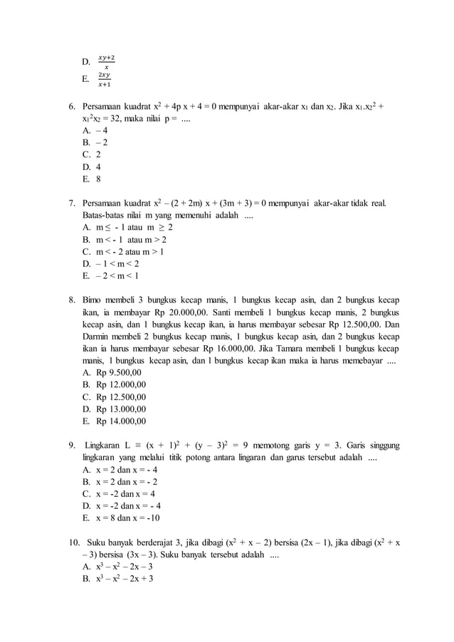 Matematika sma-un-2012-paket-b-ipa | PDF