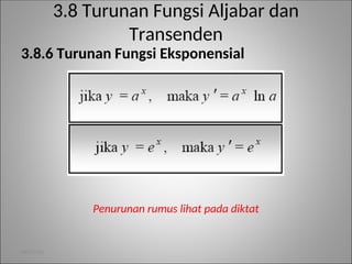 Materi Matematika Pokok Bahasan Turunan Fungsi Aljabar | PPT