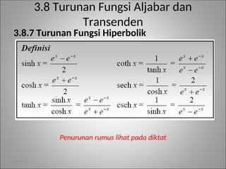 Materi Matematika Pokok Bahasan Turunan Fungsi Aljabar | PPT