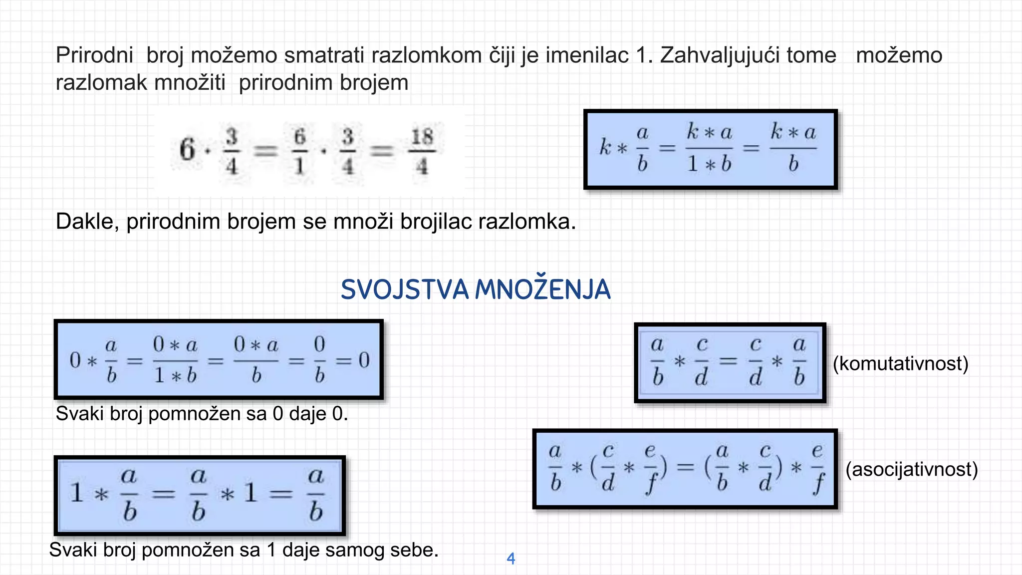 Mnozenje razlomaka- matematika VI | PPTX