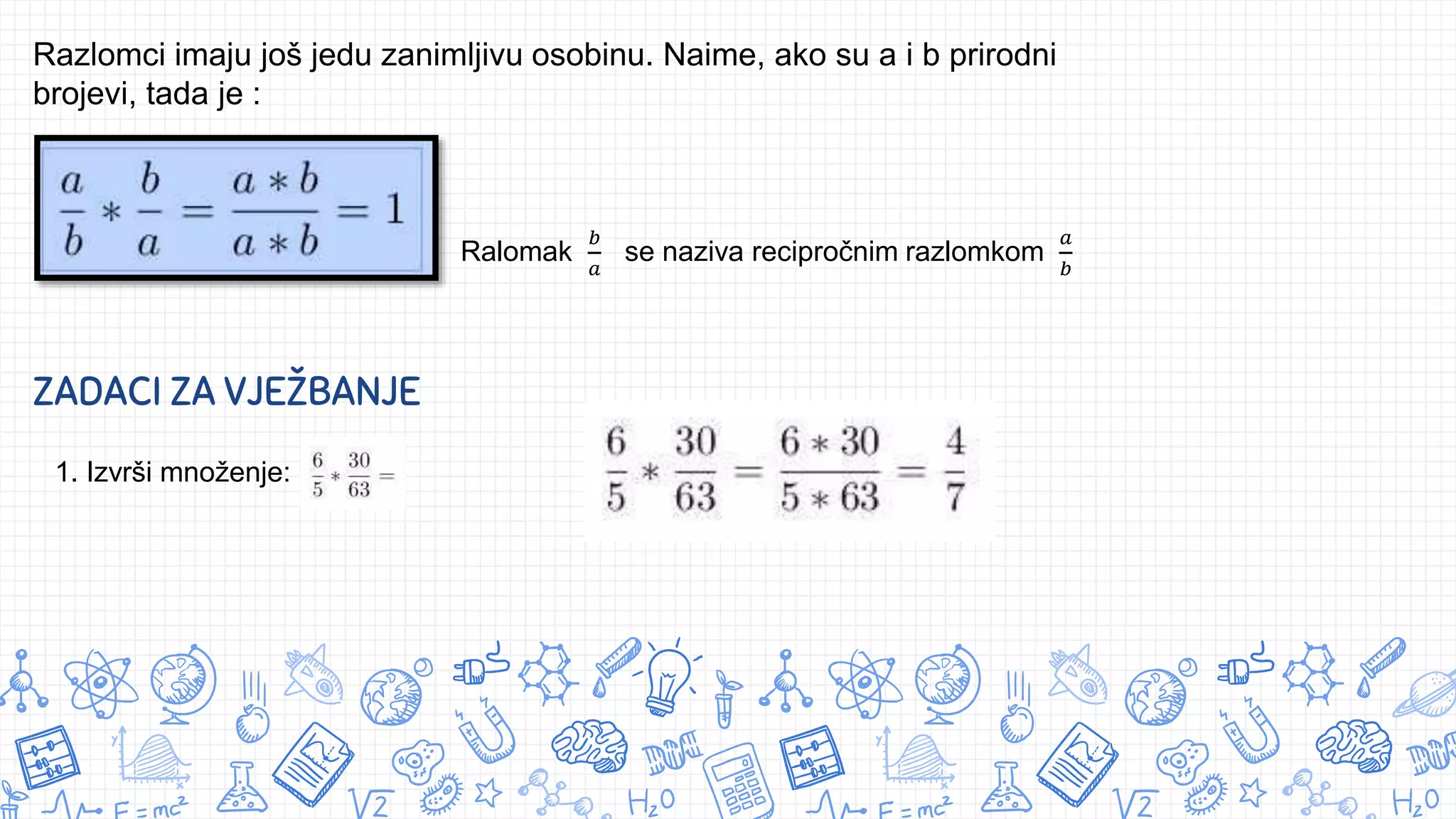 Mnozenje razlomaka- matematika VI | PPTX
