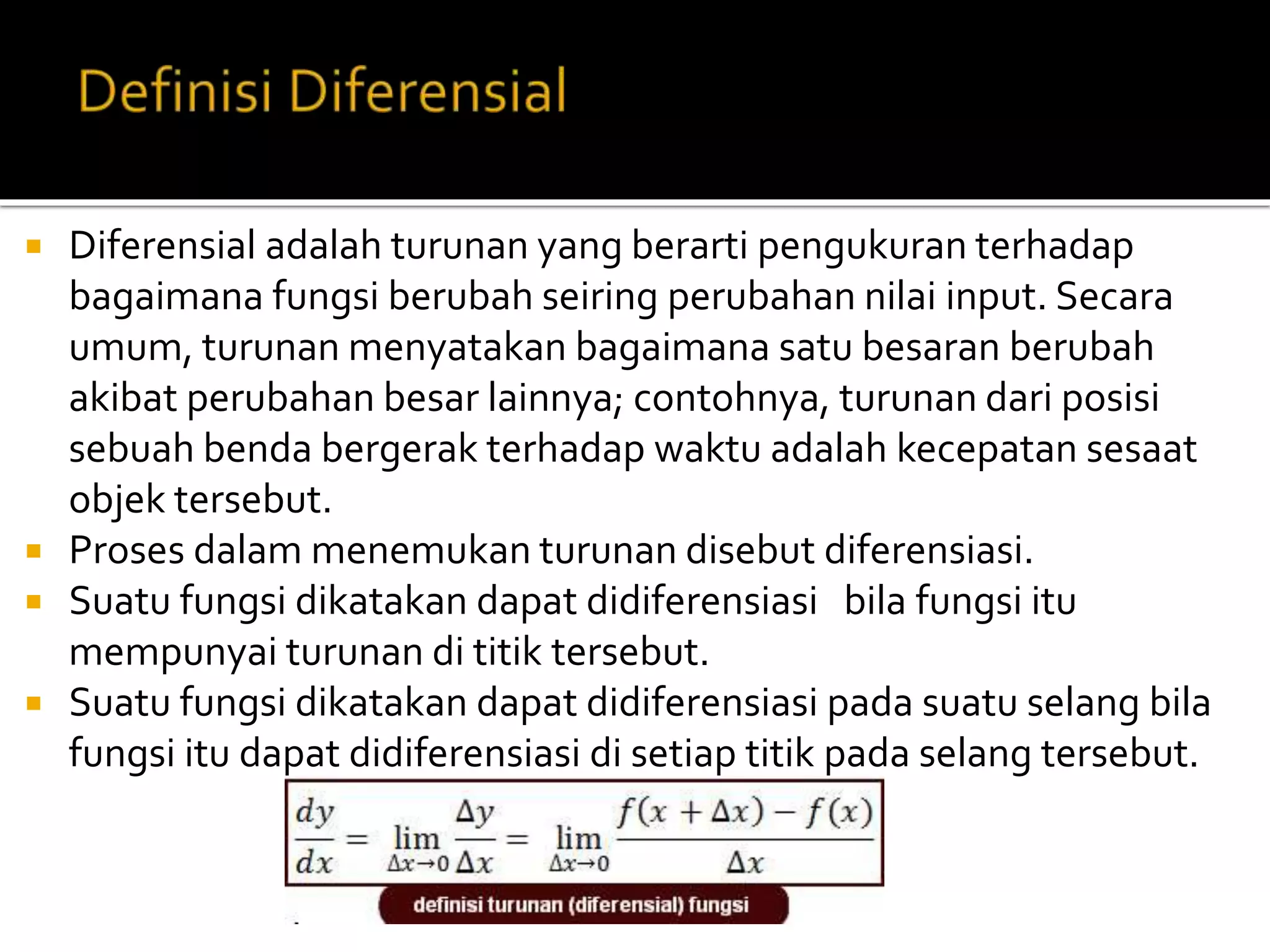 DIFFERENSIAL (Matematika Bisnis) | PPTX